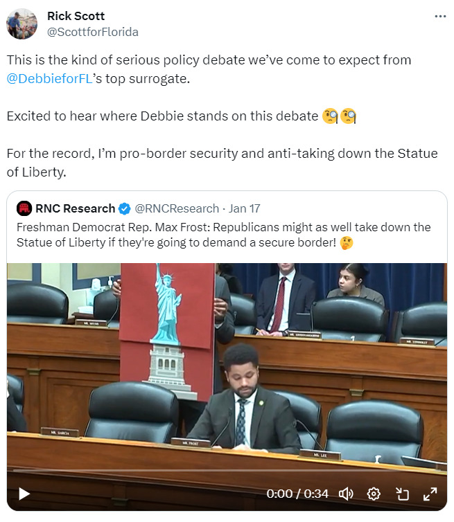 Leading Senate Dem Surrogate Pushes Plan to Tear Down Lady Liberty - rickscott.com